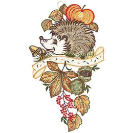 Fensterbild &raquo;Fensterbild "Herbstigel" farbig&laquo; bunt Polyester B/L: 19cm x 35cm