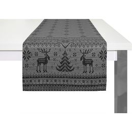 WIRTH Tischl&auml;ufer &raquo;ROMO&laquo; grau Baumwollmischung B/L: 50cm x 160cm, rechteckig