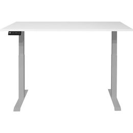 M&auml;usbacher Schreibtisch &raquo;Big System Office&laquo; Breite 120 cm, elektrisch h&ouml;henverstellbar silber B/H/T: 120cm
