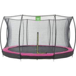 EXIT Bodentrampolin &raquo;Silhouette Ground&laquo; &Oslash; 366 cm mit Sicherheitsnetz rosa