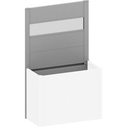 BioHort Sichtschutzelement f&uuml;r Hochbeet DaVinci silber Stahlblech H/L: 91cm x 1,02m