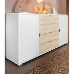 Priess Sideboard Breite 123 cm wei&szlig; B/H/T: 123cm x 71cm x 38cm