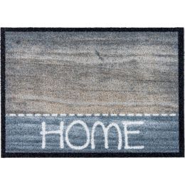 Astra Fu&szlig;matte &raquo;Deco Brush 1630&laquo; rechteckig 7 mm H&ouml;he Schmutzfangmatte, mit Spruch, In -und Outdoor geeignet grau Kunstfaser B : 50cm 1 Stk., 7mm, L: 