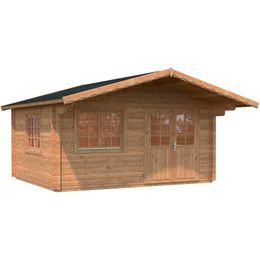 Palmako Gartenhaus &raquo;Helena&laquo; 15,1 qm braun Massivholz Fu&szlig;boden im Gartenhaus, ohne Dacheindeckung