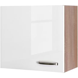 Flex-Well H&auml;ngeschrank &raquo;Florenz&laquo; (B x H x T) 60 x 54,8 x 32 cm wei&szlig; Holzwerkstoff Sonoma Eiche, B/H/T: 60cm x 54cm x 32cm, T&uuml;ren: 1 Stk.