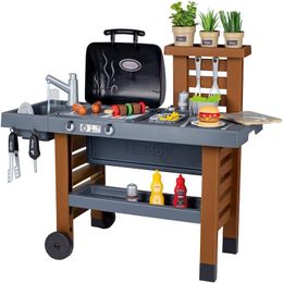 Smoby Spielk&uuml;che &raquo;Outdoor Gartenk&uuml;che&laquo; mit Grill, Sp&uuml;lbecken und Wasserpumpfunktion; Made in Europe bunt Kunststoff Einheitsgr&ouml;&szlig;e