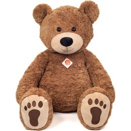HERMANN TEDDY ORIGINAL Kuscheltier &raquo;Teddy sitzend, braun, 75 cm&laquo; mit aufgestickten Tatzen braun Einheitsgr&ouml;&szlig;e Kuscheltier