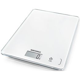 Soehnle K&uuml;chenwaage &raquo;Page Compact 300&laquo; Tragkraft bis maximal 5 kg (1-g-genau) wei&szlig; Glas Einheitsgr&ouml;&szlig;e