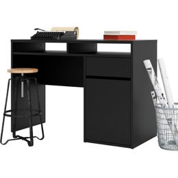 Home Affaire Schreibtisch &raquo;Plus&laquo; mit vielen Stauraumm&ouml;glichkeiten, zeitloses Design schwarz B/H/T: 110,2cm x 77,4cm x 48,2cm