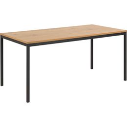 ACTONA GROUP Esstisch mit Gestell aus pulverbeschichtetem Metall, Breite 160 cm schwarz B/H/T: 160cm x 74cm x 80cm