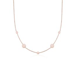 Elli Damen Kette mit Anh&auml;nger &raquo;Pl&auml;ttchen Matt Kreis Rund Panzerkette 925 Silber&laquo; rosa