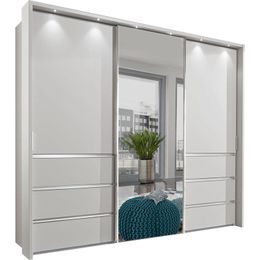 Wiemann Schwebet&uuml;renschrank &raquo;Malibu&laquo; mit Spiegel wei&szlig; B/H/T: 250cm x 217cm x 67cm, Schubladen: 6 Stk. T&uuml;ren: 3 Stk.