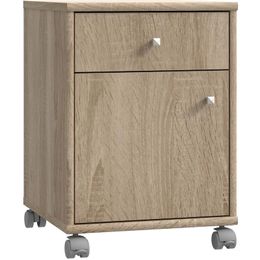 FORTE Rollcontainer &raquo;Tempra&laquo; braun Dekorfolie, Holzwerkstoff B/H/T: 38,6cm x 54,1cm x 42cm