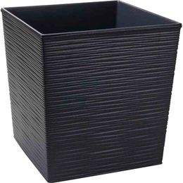 siena GARDEN Pflanzk&uuml;bel Rillenoptik, eckig grau Kunststoff B/H/T: 40cm x 41,5cm x 40cm