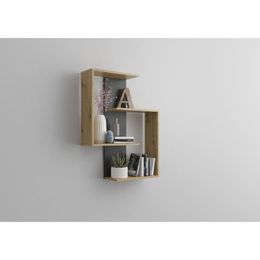 FMD Wandregal &raquo;Kreta&laquo; Wandregal mit 4 Ablagefl&auml;chen braun Holzwerkstoff, Melamin B/H/T: 65cm x 85cm x 20cm