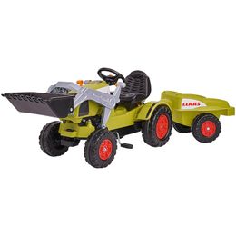 BIG Trettraktor &raquo;Claas Celtis Loader&laquo; BxTxH: 46x169x54 cm, mit Trailer gr&uuml;n Einheitsgr&ouml;&szlig;e Trettraktor