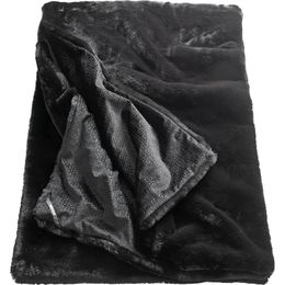 Sportalm Wohndecke &raquo;Moscow Mule Fur&laquo; aus weichem Kunstfell, Kuscheldecke schwarz Polyester B/L: 130cm x 170cm