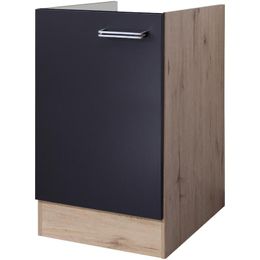Flex-Well Sp&uuml;lenschrank &raquo;Antigua&laquo; (B x H x T) 50 x 82 x 57 cm grau Holzwerkstoff San Remo Eiche, B/H/T: 50cm x 82cm x 57cm, T&uuml;ren: 1 Stk.