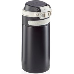 Leifheit Thermoflasche &raquo;Flip&laquo; 350 ml schwarz Edelstahl, Polypropylen (PP), Silikon 350ml