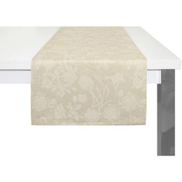 Adam Tischl&auml;ufer &raquo;Flower Cuv&eacute;e&laquo; beige Bio-Baumwolle B/L: 50cm x 150cm, eckig