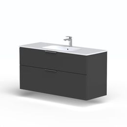 Welltime Waschtisch &raquo;Ahus&laquo; Mit Soft-Close-Funktion, Vollausz&uuml;ge, inkl. Becken, Breite 120 cm grau 120cm, B/H/T: 121cm x 61,8cm x 46cm