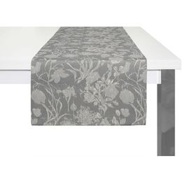 Adam Tischl&auml;ufer &raquo;Flower Cuv&eacute;e Light&laquo; grau Bio-Baumwolle B/L: 50cm x 150cm, eckig