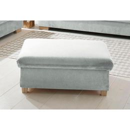 Home Affaire Hocker &raquo;Bergamo&laquo; mit Stauraum silber Luxus-Kunstleder;Struktur weich (100% Polyester);Chenille 100% Polyester;Struktur fein ( 100% 