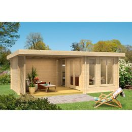 Weka Gartenhaus &raquo;Weekendhaus 441&laquo; beige Massivholz Fu&szlig;boden im Gartenhaus, ohne Dacheindeckung