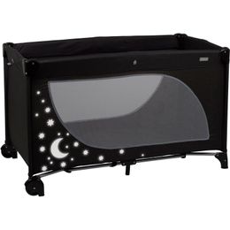 BABYGO Baby-Reisebett &raquo;Moonstars, black&laquo; schwarz Liegefl&auml;che B/L: 60cm x 120cm, kein H&auml;rtegrad Baby-Reisebett