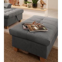 Home Affaire Hocker &raquo;Lyla&laquo; mit Stauraum, Breite 131 cm grau Luxus-Microfaser (100% Polyester);Microfaser PRIMABELLE (100% Polyester);Struktur fein (
