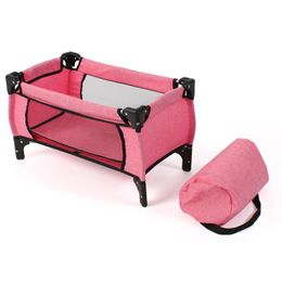 Bayer Chic 2000 CHIC2000 Puppenbett &raquo;Deluxe, Melange Pink&laquo; mit Tragetasche rosa Puppenbett