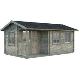 Palmako Gartenhaus &raquo;Susanna&laquo; 12,4 qm grau Massivholz Fu&szlig;boden im Gartenhaus, ohne Dacheindeckung