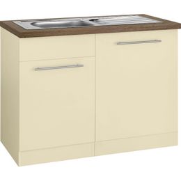Wiho-K&uuml;chen wiho K&uuml;chen Sp&uuml;lenschrank &raquo;Unna&laquo; 110 cm breit, inkl. T&uuml;r/Sockel/Griff f&uuml;r Geschirrsp&uuml;ler beige