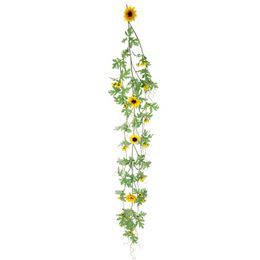 I.GE.A. Kunstblume &raquo;Sonnenblumenranke&laquo; K&uuml;nstlich Sonnenblumen Girlande Reben Hochzeit Landhaus Blumenkette gelb Obermaterial: 80% Polyester, 20% 