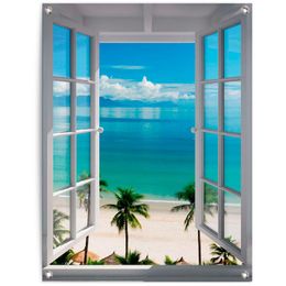 Reinders Poster &raquo;Fenster zum Strand&laquo; blau Leinwand
