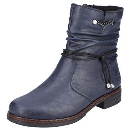 Rieker Damen Winterstiefelette mit gerafftem Schaft blau 41