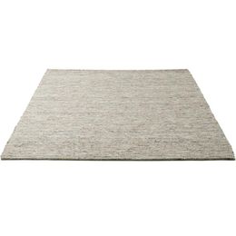 Sansibar Wollteppich &raquo;H&ouml;rnum&laquo; rechteckig 12 mm H&ouml;he Handweb Teppich, meliert, reine gewalkte Wolle, handgewebt braun Schurwolle B : 190cm 1 Stk., 12mm, L: 