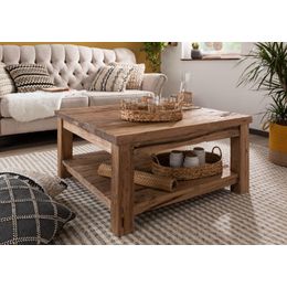 Couchtisch Teak 90x90x45 natur unbehandelt BASSANO #140