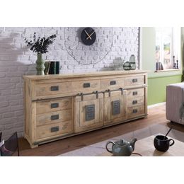 Sideboard Mango 220x45x90 whitewash lackiert RAILWAY #392