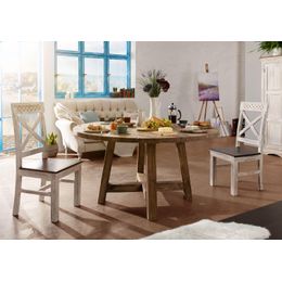 Esstisch Teak 120x120x78 natur unbehandelt BASSANO #146