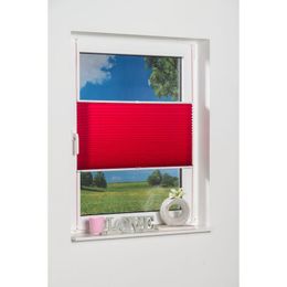 K-home Plissee &raquo;Klemmfix Pisa&laquo; Lichtschutz ohne Bohren verspannt Crushed-Optik pink Obermaterial: 100% Polyester 210cm, zweiseitig verschiebbar, 60cm