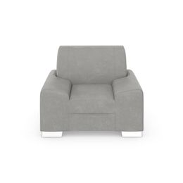 DOMO collection Sessel &raquo;Anzio&laquo; wahlweise mit Federkern grau Chenille-Struktur, Mit Federkern, B/H/T: 114cm x 85cm x 93cm