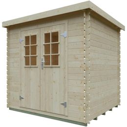 Kiehn-Holz Gartenhaus &raquo;Hummelsee 2&laquo; beige Holzwerkstoff Fu&szlig;boden im Gartenhaus, Dachfolie