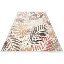 Esprit Teppich &raquo;Florence ESP-21077&laquo; rechteckig 7 mm H&ouml;he Moderner Designteppich mit Fransen, Dschungel, Wohnzimmer beige Polyester B : 120cm 1 Stk., 7mm, L: 