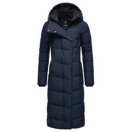 Wintermantel Ragwear "Pavla Long", Damen, Gr. XS (34), blau (navy), Au&szlig;enmaterial: 100% Polyester. Innenfutter: 100% Polyester. Wattierung: 100% Polyester, figurumspielend ca. Mitte Wade, &Auml;rmel ohne &Auml;rmelschlitz Rippstrickb&uuml;ndchen, M&auml;ntel Wintermantel, extralanger Winterparka mit Teddyfutter und Kapuze