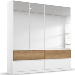 Rauch Dreht&uuml;renschrank &raquo;Winnipeg&laquo; grifflose Front, Schubk&auml;sten m. Griffmulde, auch mit Beleuchtung wei&szlig; Holzwerkstoff alpinwei&szlig;, B/H/T: 181cm x 210cm 