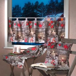 Weckbrodt-Gardinen Tischl&auml;ufer &raquo;Flackernde Kerzen&laquo; Leinen, bedruckt, Kerzen, Weihnachten, blickdicht bunt Polyester B/L: 40cm x 90cm