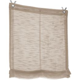 Kutti Raffrollo &raquo;Celtic&laquo; mit Hakenaufh&auml;ngung freih&auml;ngend halbtransparent, Polyester, Hakenaufh&auml;ngung grau Obermaterial: 100% Polyester 140cm, einseitig 