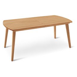 Tchibo - Ausziehbarer Gartentisch mit abgerundeten Fronten - 180x90x74cm - braun - Akazienholz / Stahl / Polypropylen