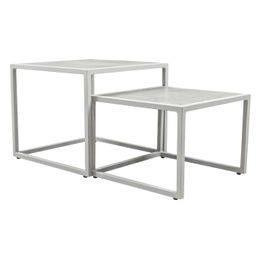 DeVries Beistelltische - 1x43x50cm - hellgrau - Aluminium / Edelstahl